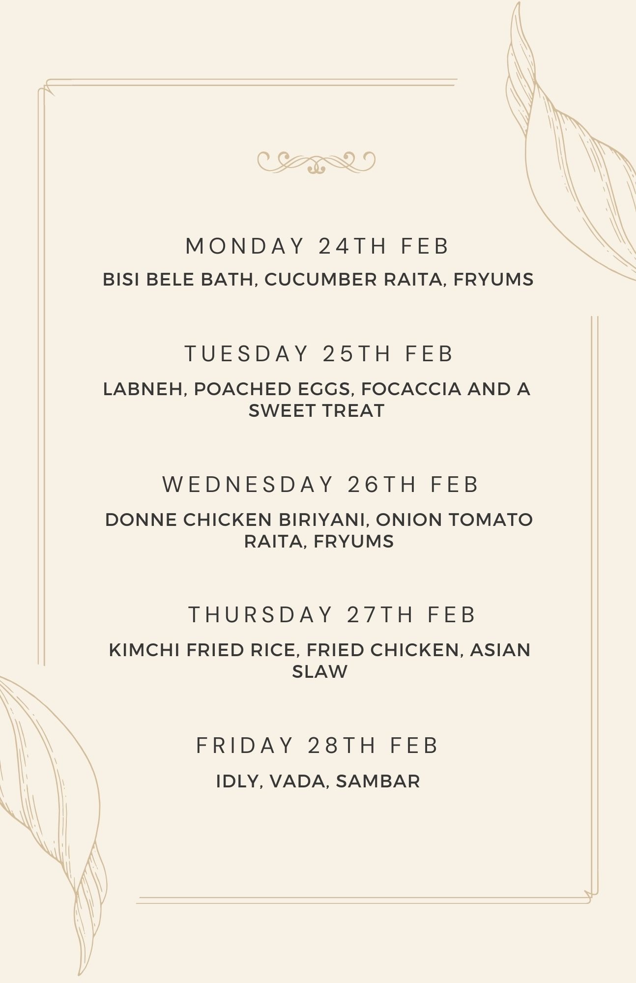 Menu - Dabba Cartel